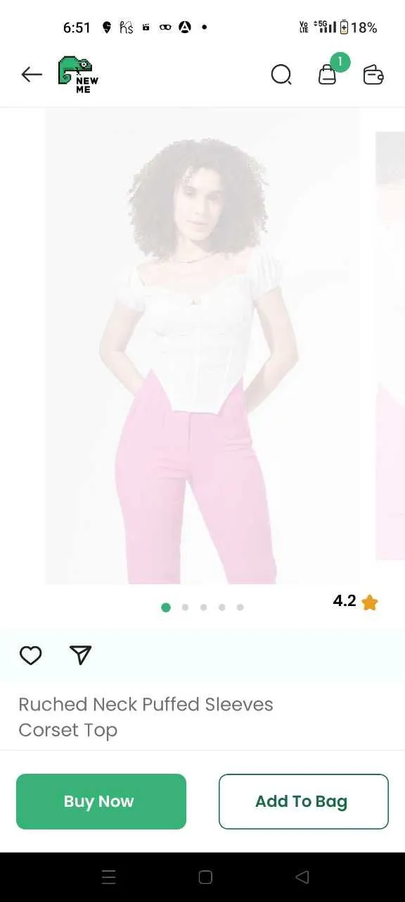 Ruched Neck Puffed Sleeves Corset Top - newme